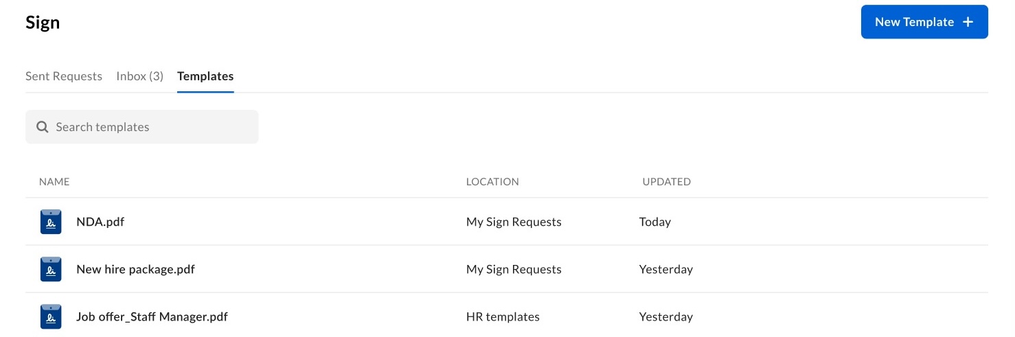 Viewing sign request – Box Support