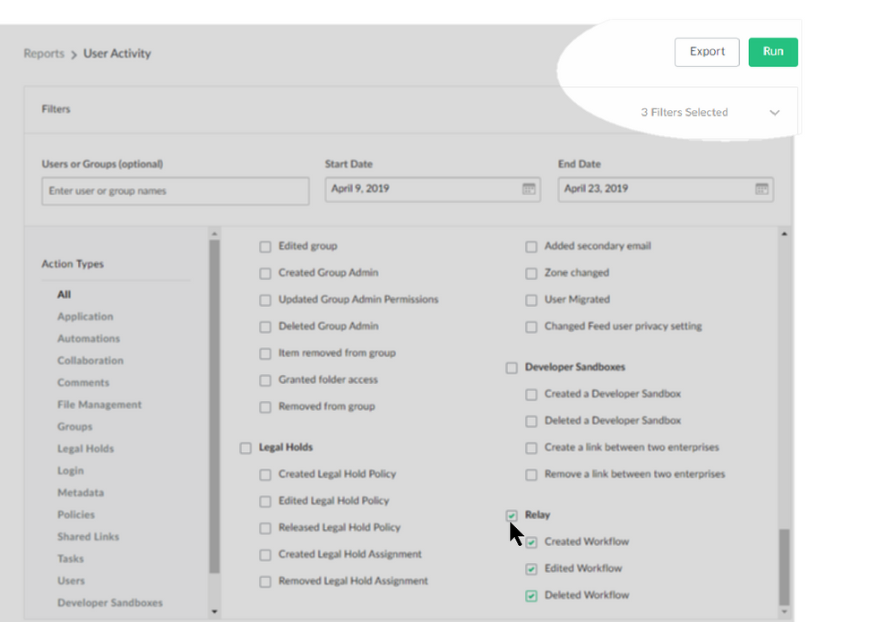 Reporting on Relay Usage in your Organization – Box Support