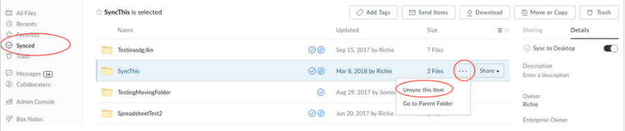 Unsyncing A Folder Box Support